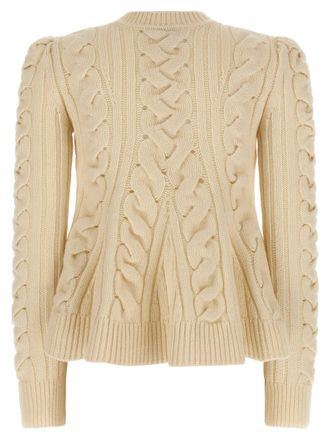Alexander McQueen Womens Beige Wool Cardigan Clothing