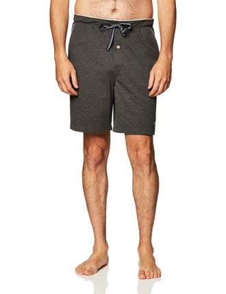 Nautica Herren Weiche Strick-Shorts mit Elastischem Bund Pyjamaoberteil, Dunkelgrau meliert, Medium