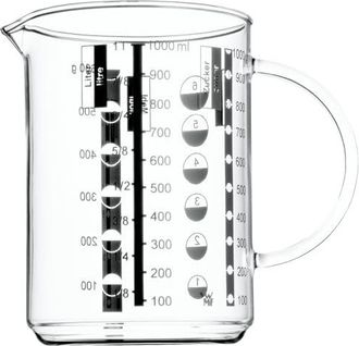 WMF Gourmet Messbecher 1 l - hitzebeständiger Glas-Messbecher mit präziser Skalierung, spülmaschinen- & mikrowellengeeignet, robuster Maßbecher aus Glas z
