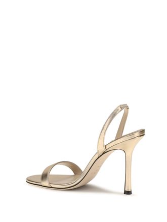 Jimmy Choo London Womens Sandals Jenn Gold Leather Calf