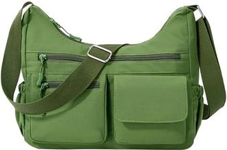 Generic Grand sac &agrave; bandouli&egrave;re polyvalent en nylon pour femme, travail, shopping, voyage, quotidien, Vert, 11.02x4.33xcinch