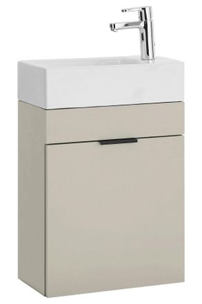 home24 Waschtischkombi Nancy, Wei&szlig;, Kaschmir, Holzwerkstoff, 1 F&auml;cher, 45x55x25 cm, h&auml;ngend, Badezimmer, Waschbecken & Armaturen, Waschtische