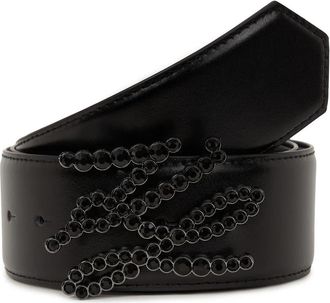 Karl Lagerfeld Gürtel - K/AUTOGRAPH Gürtel mit Strass - Gr. 65 - in Schwarz - für Damen