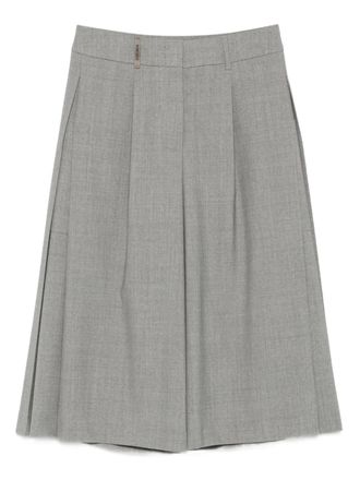 PESERICO bermuda en laine mélangée à plis - Gris