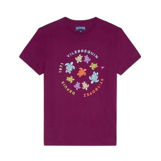 Vilebrequin Homme, Tops, Violet, Taille: L Cotton T-Shirt Tortues Multicolores