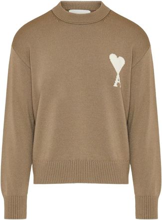 Ami Femme, Pulls, Gris, Taille: 40 FR De Coeur Crewneck Sweater