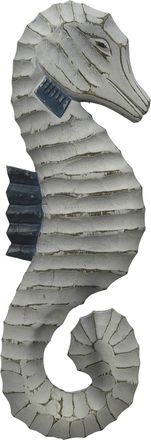 Kaemingk dekorative Wanddeko maritimes Wandobjekt aus Holz Motiv Seepferdchen weiß-blau oder hellgrau-blau Shabby Optik (hellgrau-blau, ca. 40 x 2 x 13 cm)