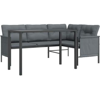 vidaXL Ensemble &agrave; manger de jardin 2 pcs anthracite acier vidaXL