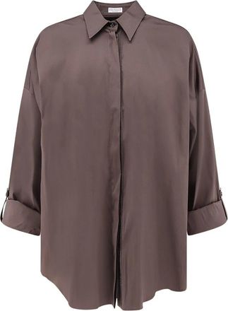 Brunello Cucinelli Monili-Besatz Hemd - - Blouses & Shirts - Damen - Braun - S