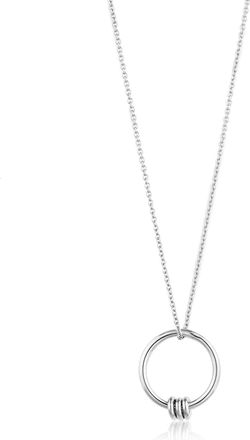 Ania Haie Damen Halskette MODERN MINIMALISM Modern Circle aus 925 Sterling Silber, Federringverschluss, L&auml;nge 55,5cm + 5cm Verl&auml;ngerung, inkl. Geschenkverpackun