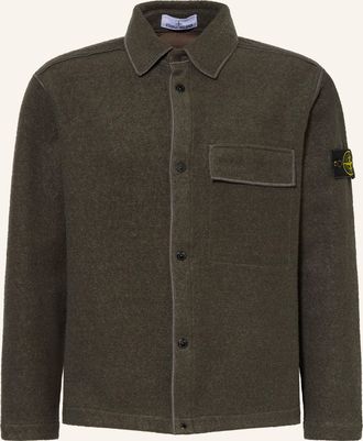Stone Island Overjacket Aus Boucl&eacute; gruen