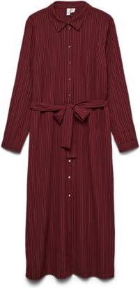 Vero Moda Vero Moda Vmgilma 3/4 Shirt Dress WVN Btq GA Robe, Pourpre, XL Femmes