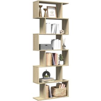vidaXL Vidaxl - Raumteiler-Bücherregal 6 Etagen Sonoma-Eiche 70x24x193 cm
