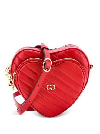 Gucci Interlocking G Heart Diagonal Quilted Leather Mini shoulder bag - Rot