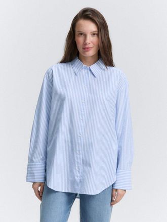 Tom Tailor Langarmbluse Blusen & Shirts Loose Fit Popeline Hemdbluse