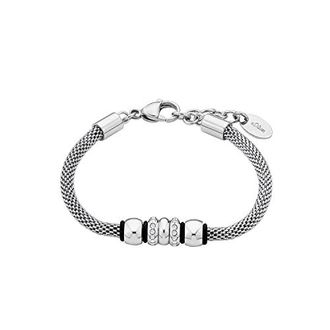 s.Oliver Bracelet en argent sterling 925/acier inoxydable pour femme, bracelet &agrave; motif, livr&eacute; dans un coffret cadeau
