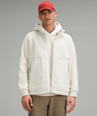 lululemon Weste aus hochflorigem f&uuml;r M&auml;nner - Gr&ouml;&szlig;e 2XL in Bone