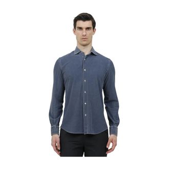 Mazzarelli L&auml;ssiges Stoffhemd - - Shirts - Herren - Blau - 4XL