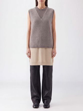 Maison Margiela Strickweste aus reiner Schurwolle mit Rundhalsausschnitt