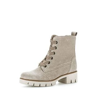 Gabor Femme Bottines, Dame Rangers,Semelle intérieure Amovible,Bottines,Bottes à Lacets,Bottes dhiver,Chaudes,Beige (Kiesel),37.5 EU / 4.5 UK
