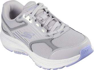 Skechers Damen Go Run Consistent 2.0 Advantage Sneaker, Gray Leather/Lavender Trim, 38.5 EU