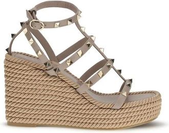 Valentino Garavani Femme, Chaussures, Beige, Taille: 39 EU Rockstud Torchon 95 Wedges