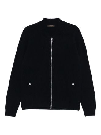 Zanone veste en maille &agrave; fermeture zipp&eacute;e - Bleu
