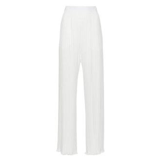 Lanvin Plissee-Hose mit geradem Bein - - Trousers - Damen - Wei&szlig; - XS