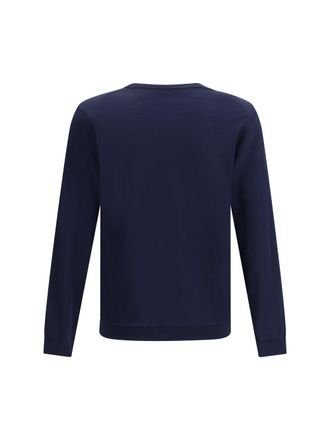 Roberto Collina Mens Cotton Crew Neck Sweater Navy