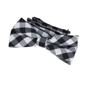 DonDon Edle karierte Fliege bzw. Schleife mit Haken - bereits gebunden und verstellbar