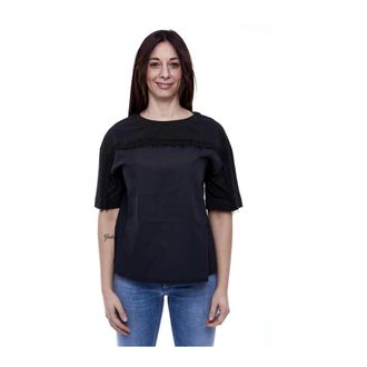 Alpha Studio Jersey Damen Kragen Stil Top - - Tops - Damen - Schwarzk - L