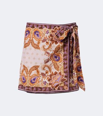 Alexandra Miro Jupe portefeuille Lorelei en coton et soie