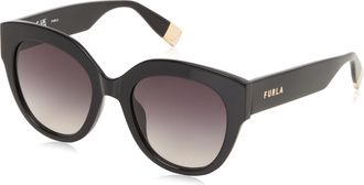 Furla Damen Sfu813 Sonnenbrille, schwarz (Shiny Black), 53/21/140
