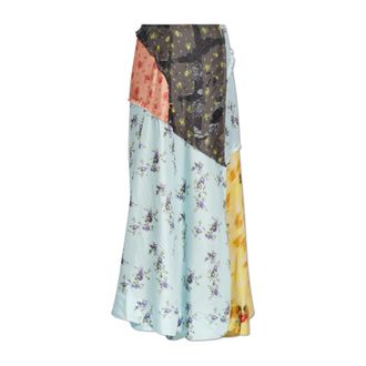 Ganni Seidenrock mit offenem Saum - - Skirts - Damen - Mehrfarbig - XS