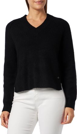 Replay Damen Pullover Strickpullover Recyceltes Material, Black 098 (Schwarz), S