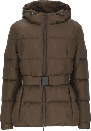 PESERICO Daunenjacke mit G&uuml;rtel und Kapuze - - Jackets - Damen - Braun - S