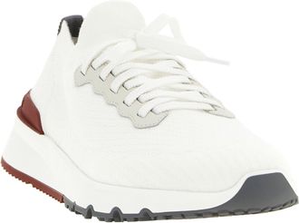 Brunello Cucinelli Running Sock Lace-Up Sneaker - White