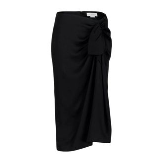 Stella McCartney Gathered Satin Midi Skirt - - Skirts - Damen - Schwarzk - M