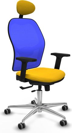 Piqueras y Crespo B&uuml;rostuhl mit R&uuml;ckenlehne und 2D-Armlehnen, h&ouml;henverstellbare Lendenwirbelst&uuml;tze und festes Kopfteil, ausgestattet mit Syncro/Traslack und eingespritz