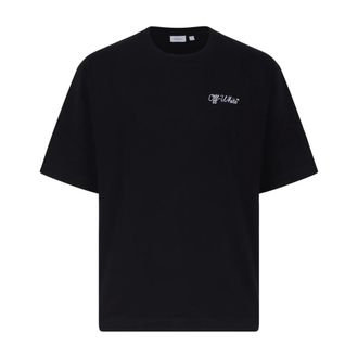 Off-white Homme, Tops, Noir, Taille: 2XL T-shirt en coton avec logo
