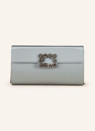 Roger Vivier Clutch Mit Schmucksteinen grau
