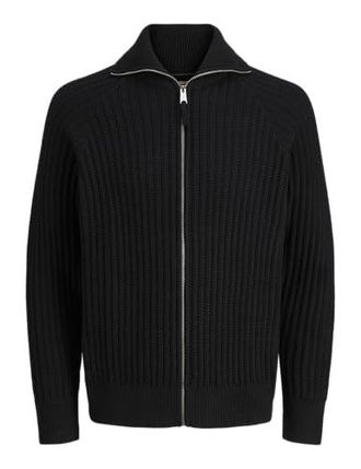 Jack & Jones Jprbluspencer Knit Full Zip, Noir, XL Homme