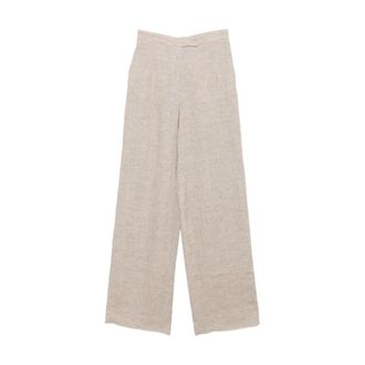 Emporio Armani Weite Leinenmischhose - - Trousers - Damen - Beige - XL