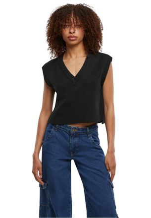 Urban Classics Damen Pullunder Ladies Soft Knit Pullunder, Damen-Pullunder aus weichem Strick, V-Ausschnitt, kurz geschnitten, Gr&ouml;&szlig;en XS - XL