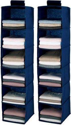 WENKO W&auml;schesortierer Air, Schrankorganizer mit 6 F&auml;chern f&uuml;r Textilien, verst&auml;rkte, breite B&ouml;den & Klettverschluss zur Anbringung an der Kleiderstange, atm