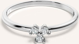 VEYNOU Veynou Ring Fleur Aus 14 Karat Wei&szlig;gold Und 0,08ct. Lab-Grown Diamanten silber