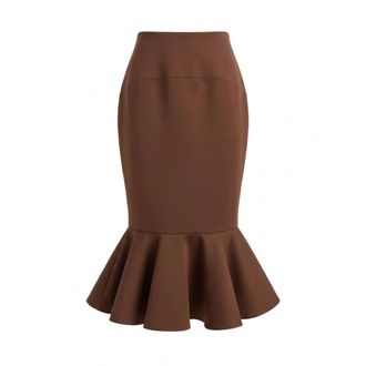 Jacquemus La Jupe Palmier - Femme - Jupes - Brun - Taille: 34 FR