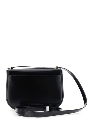 Ferragamo Womens Crossbody Bag Gancini Leather Black Calf Shoulder
