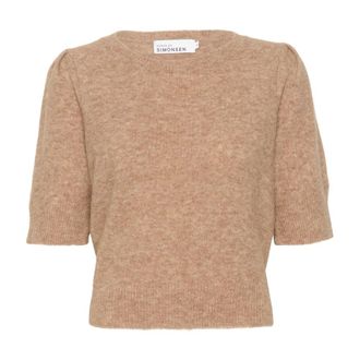 Karen by Simonsen Einfacher Pullover Gestrickt Walnuss - - Knitwear - Damen - Braun - 2XL