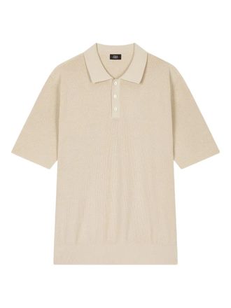 STUDIO TOMBOY Gerippter Pullover mit Poloshirtkragen - Nude